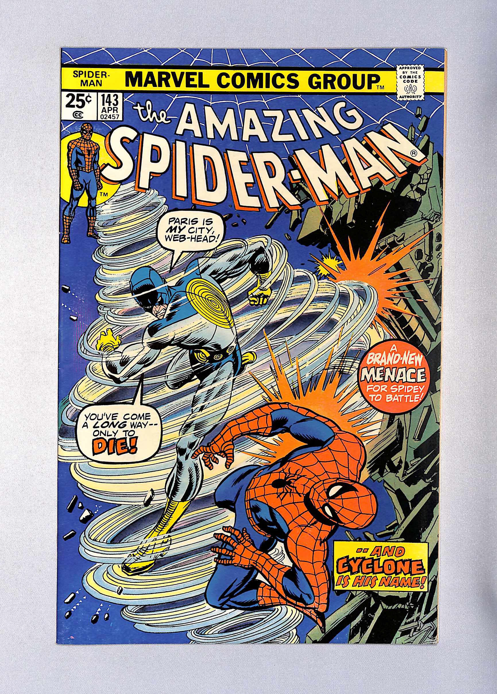 (3235) Amazing Spider-Man (1963) #143 grade 9 1st Cyclone April 1975 | eBay